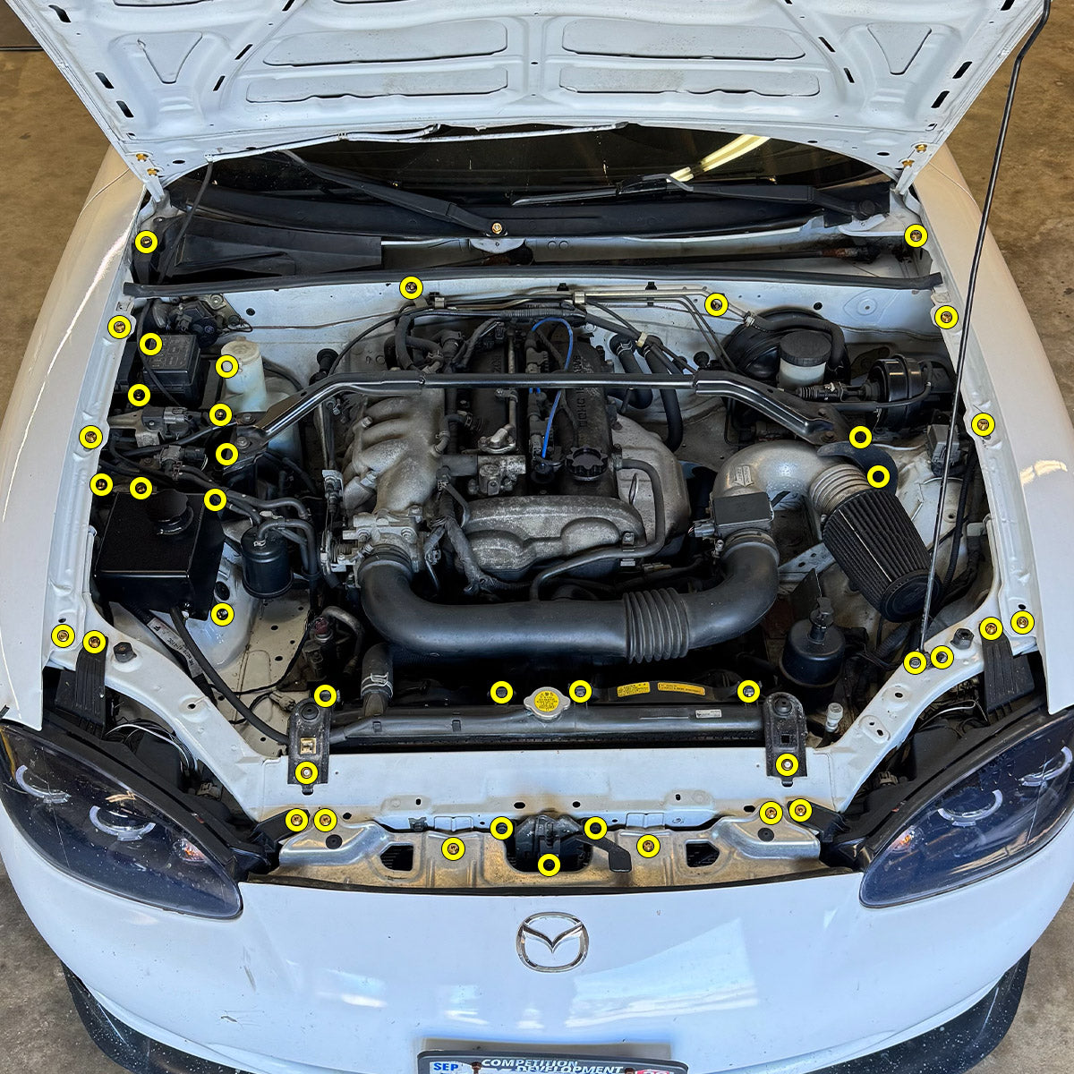 Stage 2 Titanium Engine Bay Hardware Kit - Mazda Miata NB (1999-2005 ...